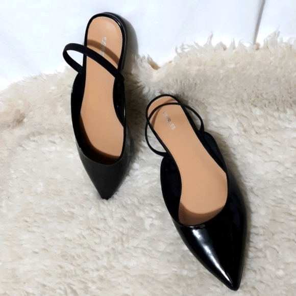 Express | Shoes | Express Black Back Strap Pointy Shoes | Poshmark